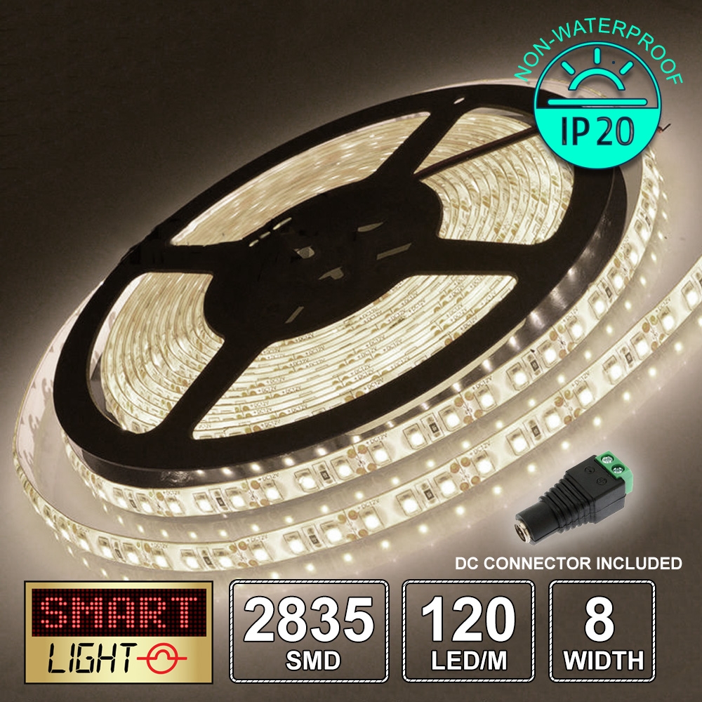 WHITE Ultra Bright 5m/600 LED Light Strip Sticky Tape SMD 2835 120LED/m ...