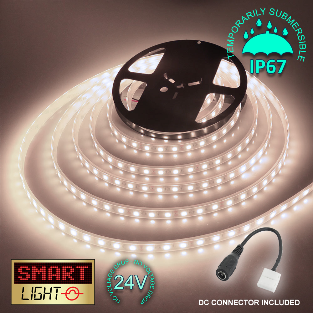 24V 5M 300 LED Strip Light Tape XMAS Cabinet Kitchen Ceiling WATERPROOF ...