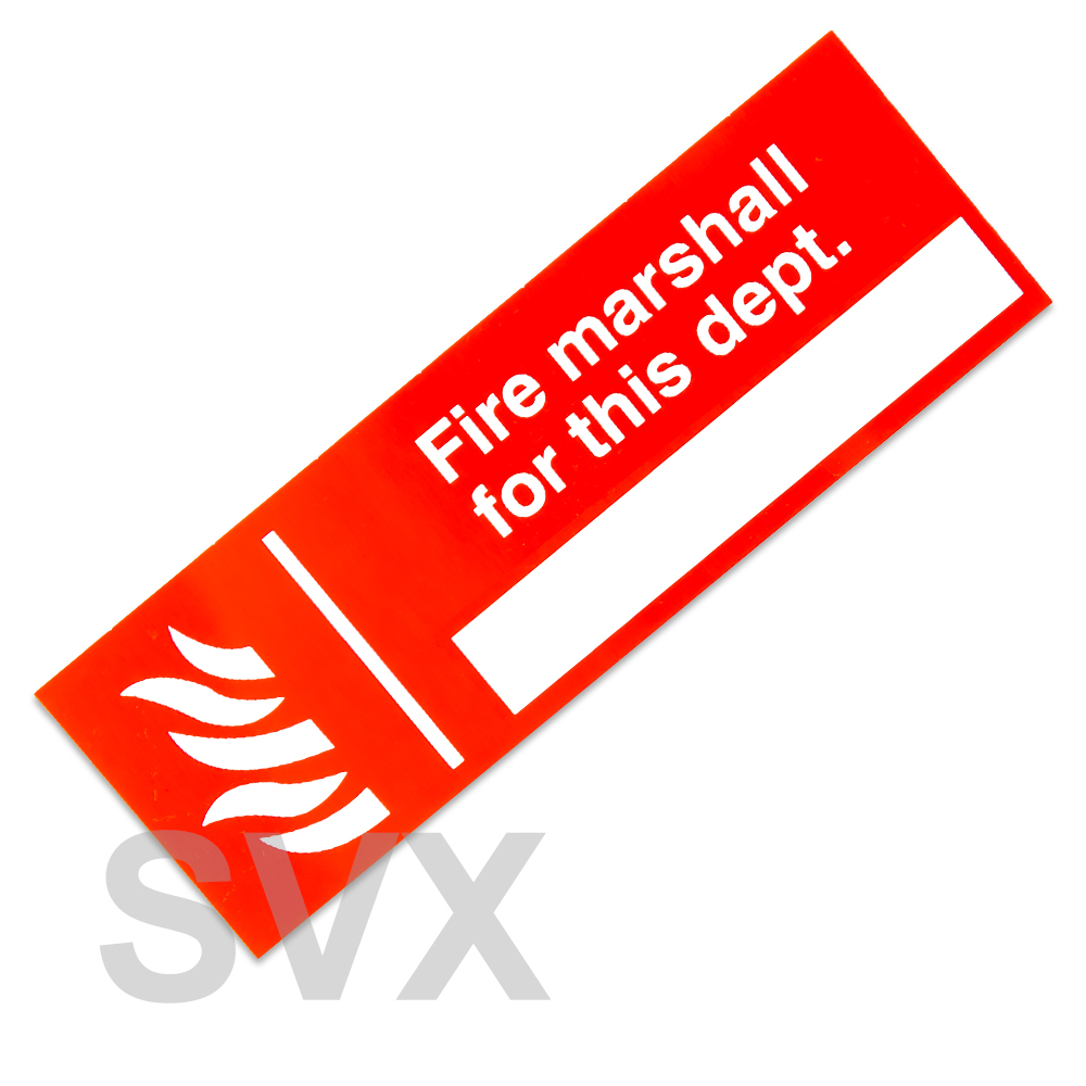 Heavy Duty 'Fire Marshall For This Department' Rigid Plastic+Vinyl ...