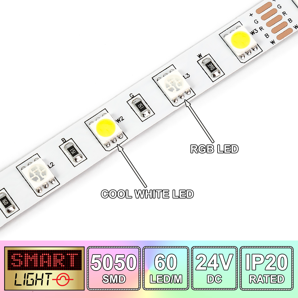24V RGB LED 1M-20M Strip Light Tape XMAS Cabinet Kitchen Ceiling ...